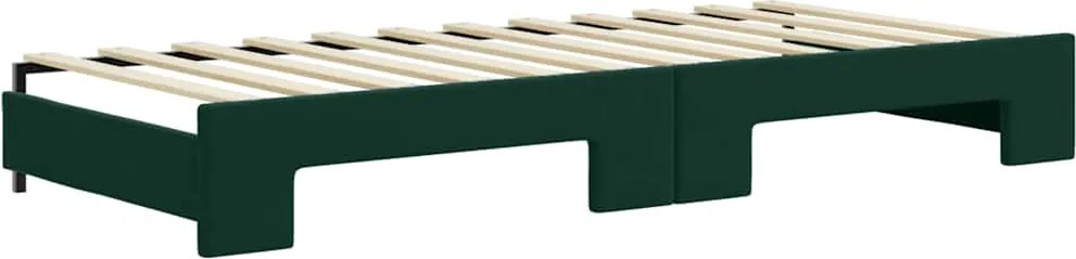Válenda s přistýlkou a zásuvkami tmavě zelená 80 x 200 cm samet 3197130