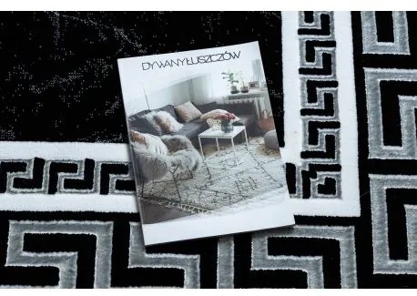 Dywany Luszczow Kusový koberec GLOSS 2813 87, rám, řecký černý / šedá Rozměr koberce: 70 x 200 cm