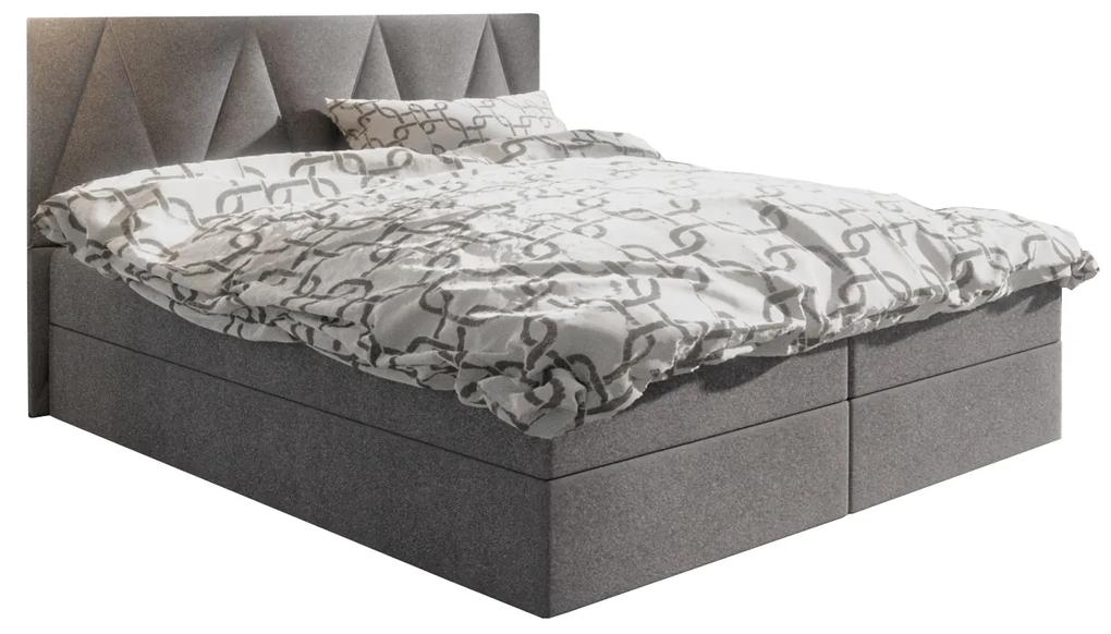 Manželská postel Boxspring 160 cm Fade 3 (šedá) (s matrací a úložným prostorem). 1046510