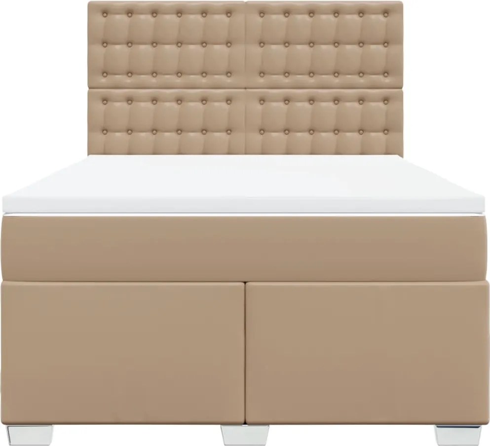 Box spring postel s matrací cappuccino 140x200 cm umělá kůže 3293027