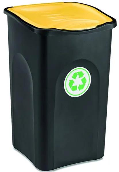 Odpadkový koš na tříděný odpad ECOGREEN 50L žluté víko