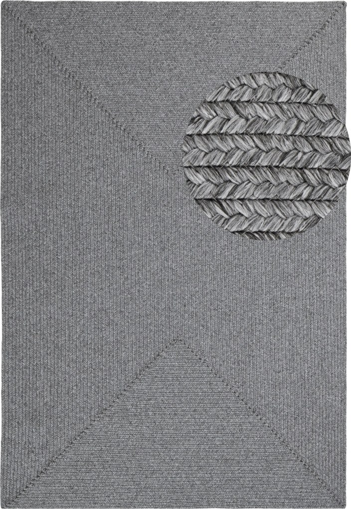 Kusový koberec Braided 105551 Light Grey – na von aj na doma, 200x290, šedá, chodba / predsieň, Hanse Home