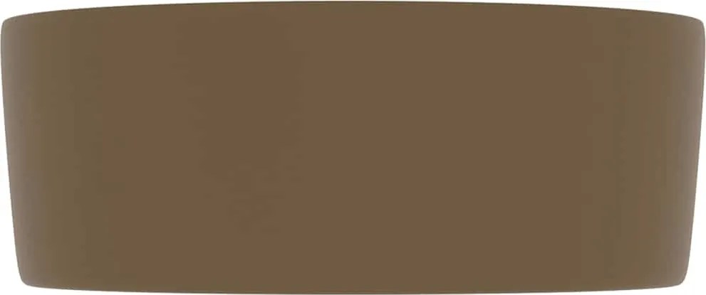 Luxusní umyvadlo kulaté matné krémové 40 x 15 cm keramické 147018