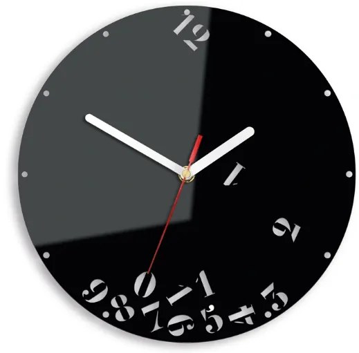 M.Clock Nástěnné akrylové hodiny padající čísla 30x30cm černé