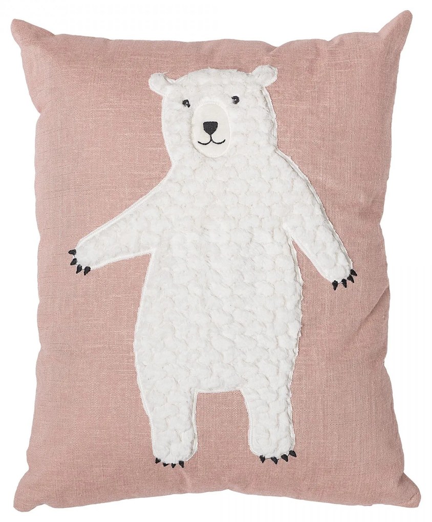 Bloomingville Polštář Rose Bear 40x50 cm, růžová barva, textil