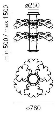 Artemide 1628110APP - LED Stm. lustr na lanku CHLOROPHILIA LED/44W/230V 3000K