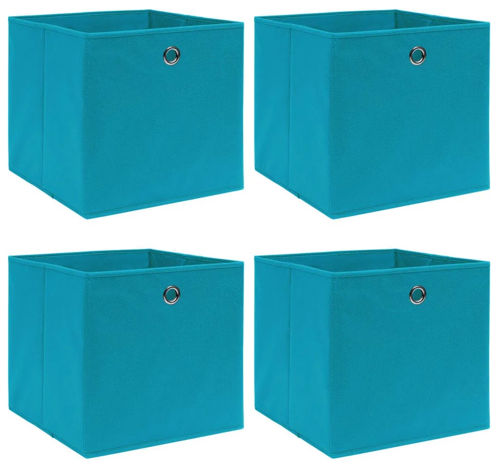 288373 vidaXL Úložné boxy 4 ks bledě modré 32 x 32 x 32 cm textil