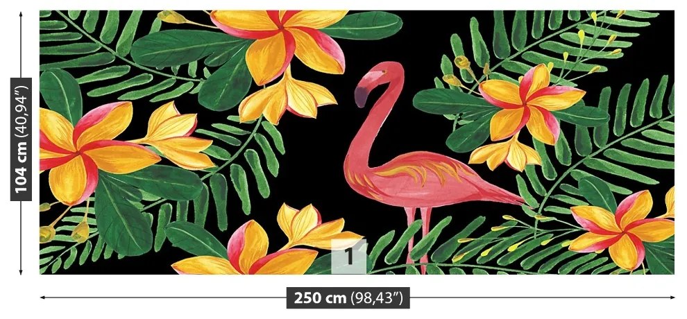 Fototapeta Flamingos květiny 104x70