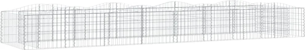 Klenutý gabion vyvýšený záhon 600x100x50 cm pozinkované železo 153552