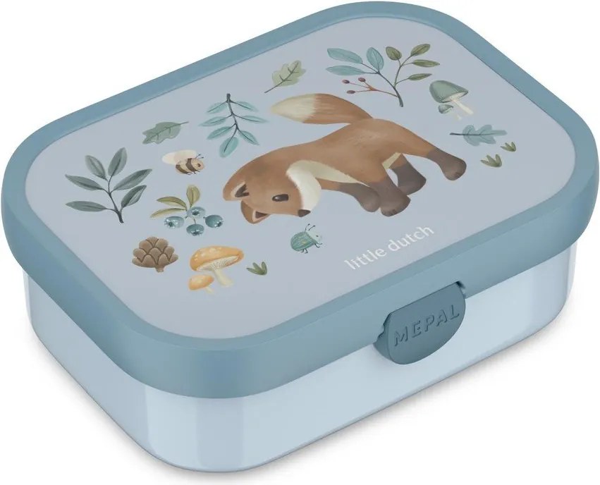 Světle modrý plastový dětský svačinový box Forest Friends – Mepal