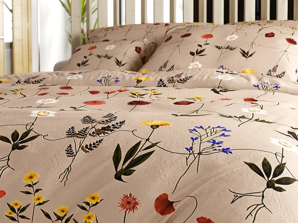 Mikroplyšové povlečení HERBÁŘ béžové Rozměr povlečení: 2 ks 70 x 90 cm | 200 x 220 cm