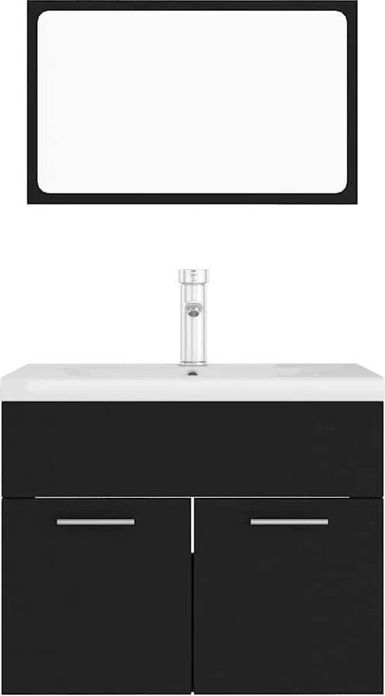 Set koupelnového nábytku černý dřevotříska 3071316