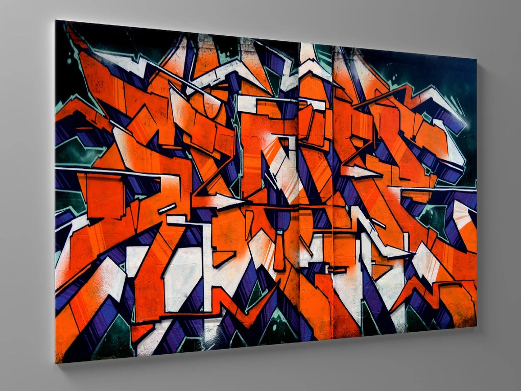 Obraz oranžové graffiti Rozměr: 90 x 60 cm