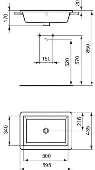 Ideal Standard Strada Umyvadlo zápustné 60 cm K078001