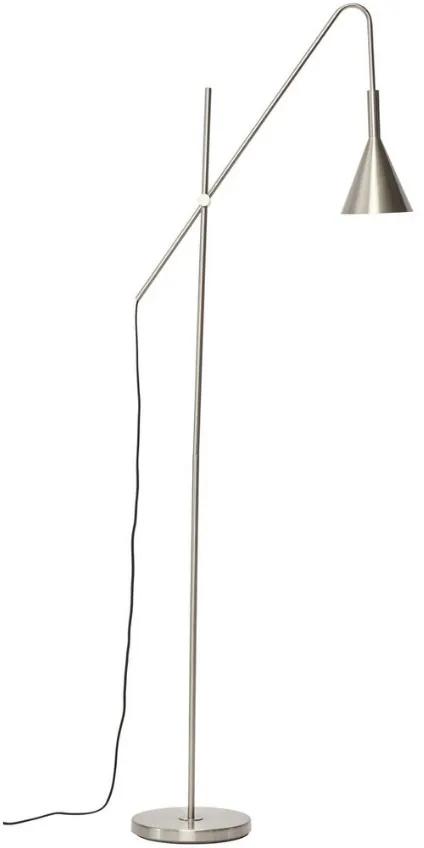 Stříbrná kovová stojací lampa Hübsch Aden 167 cm