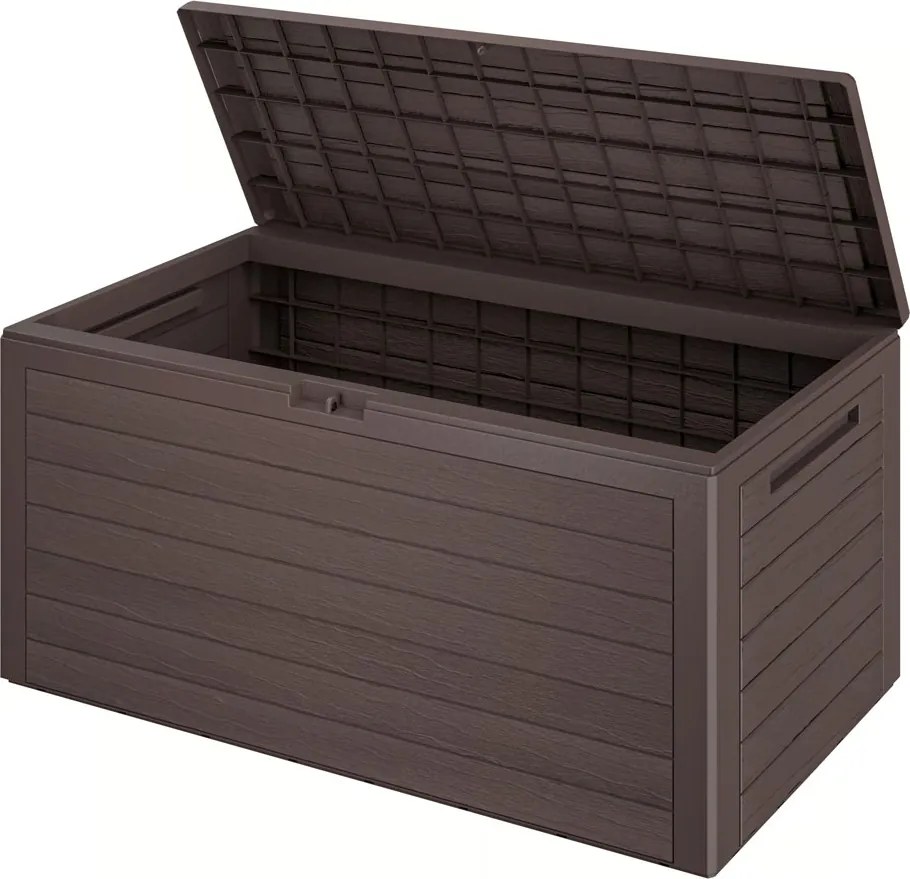 Úložný box WOODEBOX, 280L, 120x46x57cm, tmavě hnědá Prosperplast