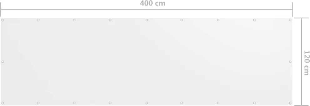 Balkónová zástěna bílá 120 x 400 cm oxfordská látka 134897