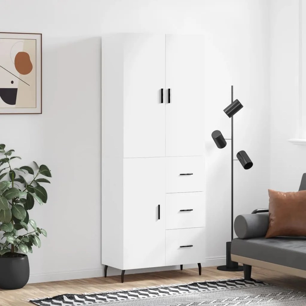 Skříň highboard bílá 69,5 x 34 x 180 cm kompozitní dřevo 3195915