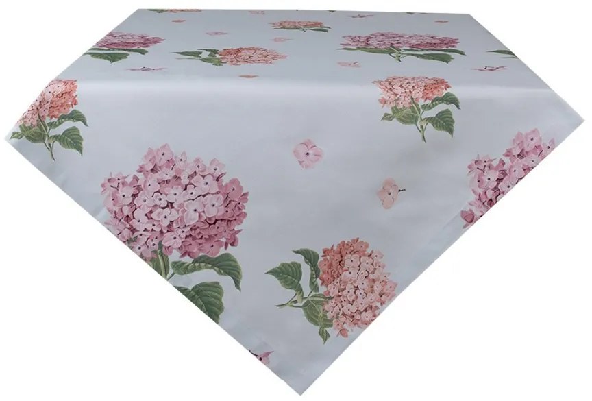 Bavlněný ubrus s květy hortenzie Vintage Grace - 150*250cm