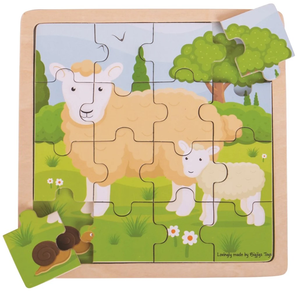 Bigjigs Toys puzzle - Ovečka s jehňátkem