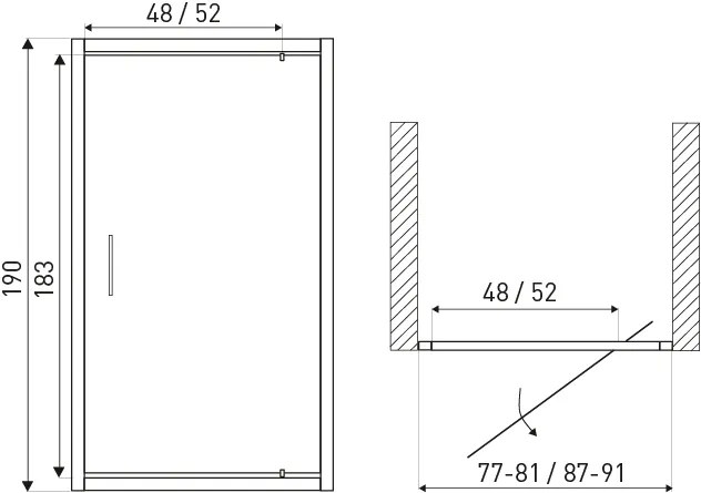 Aplomo Tomar sprchové dveře Rozměr sprch.dveří: 80cm