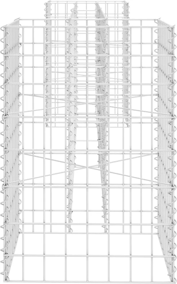Gabionový truhlík ve tvaru písmene H ocelový drát 260x40x60 cm 145659