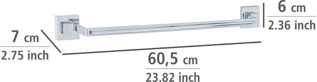 Koupelnový věšák na ručníky QUADRO, Vacuum-Loc - nerezová ocel, WENKO