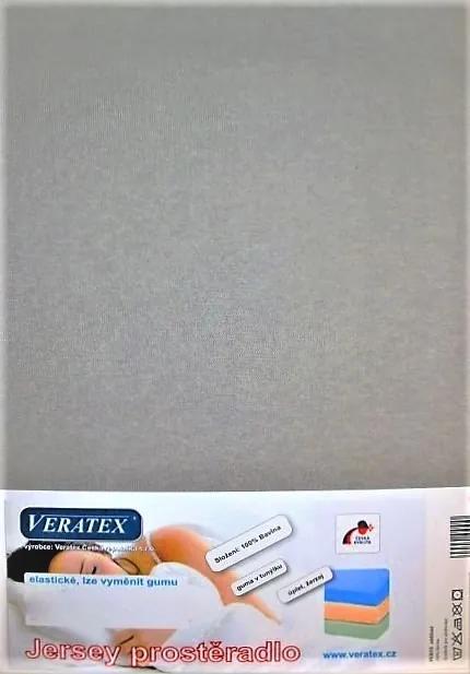 Veratex Jersey prostěradlo jednolůžko 90x200/15 cm (č. 4-šedá) 90 x 200 x 15 cm Jersey