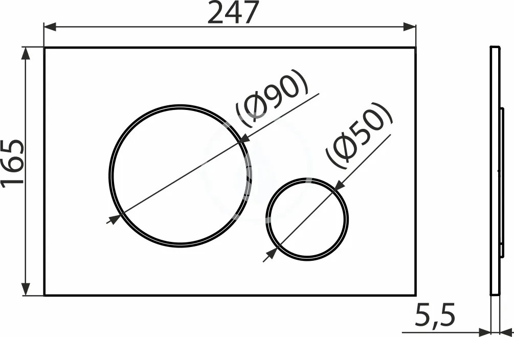 kielle Gemini II Ovládací tlačítko splachování, lesklá bílá / chrom ki_70207020