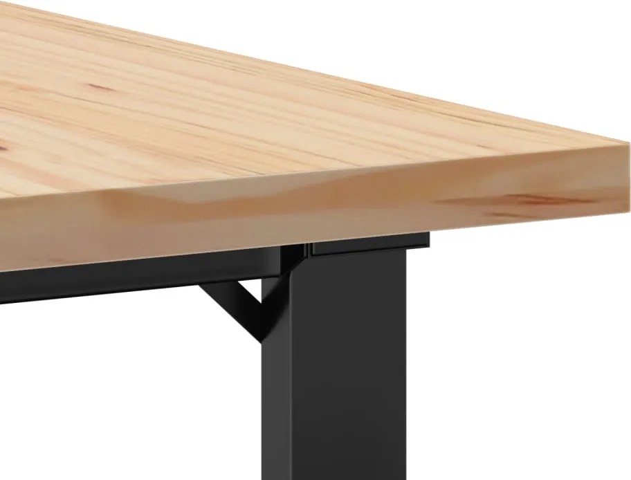 Konferenční stolek s O rámem 80x80x45,5cm borové dřevo a ocel 3282729