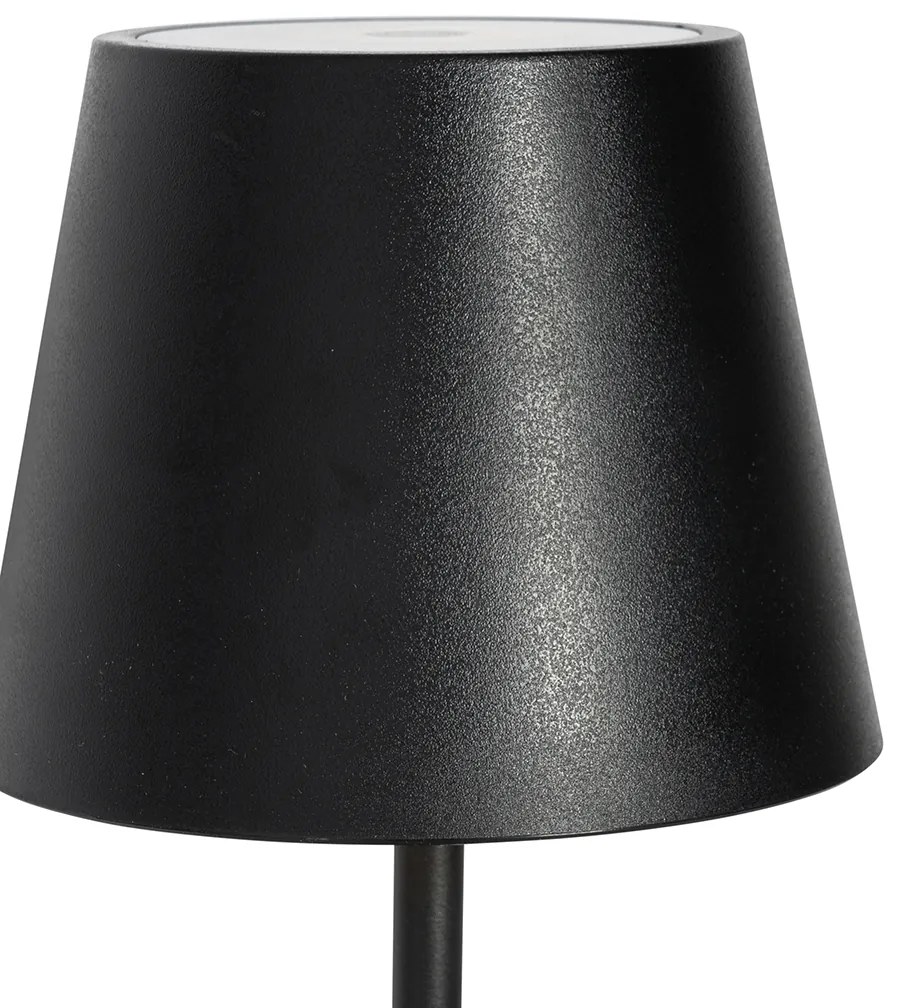 Stolní lampa černá včetně stmívače a dobíjecího LED IP54 - Murdock