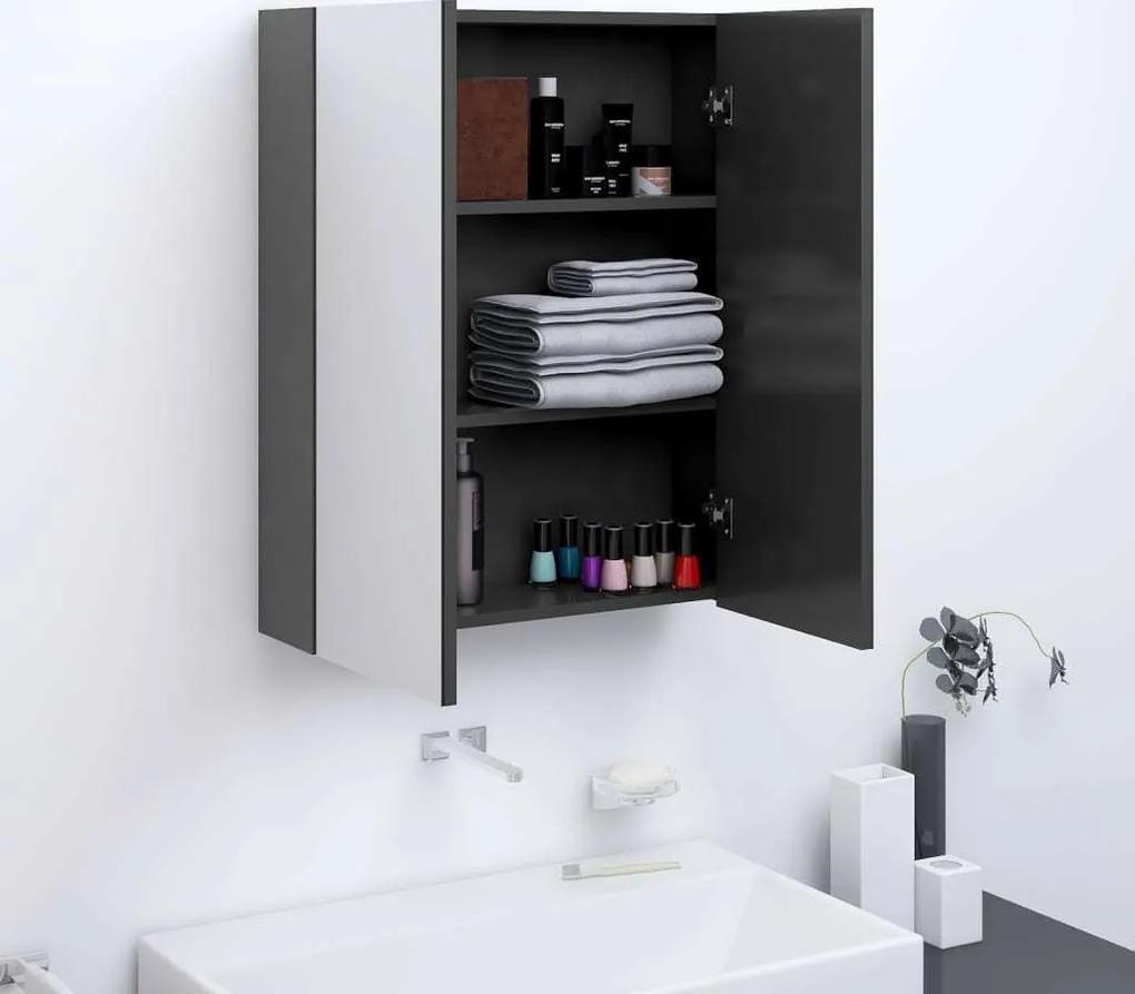 vidaXL Koupelnová skříňka se zrcadlem 60 x 15 x 75 cm MDF [331525] Barva: Šedá