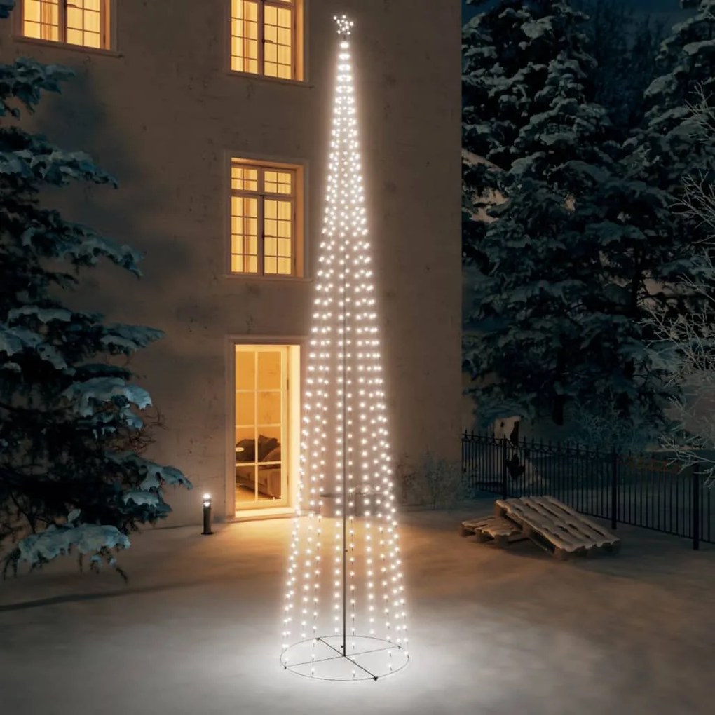 Vánoční stromek kužel 752 studených bílých LED diod 160x500 cm,  328723