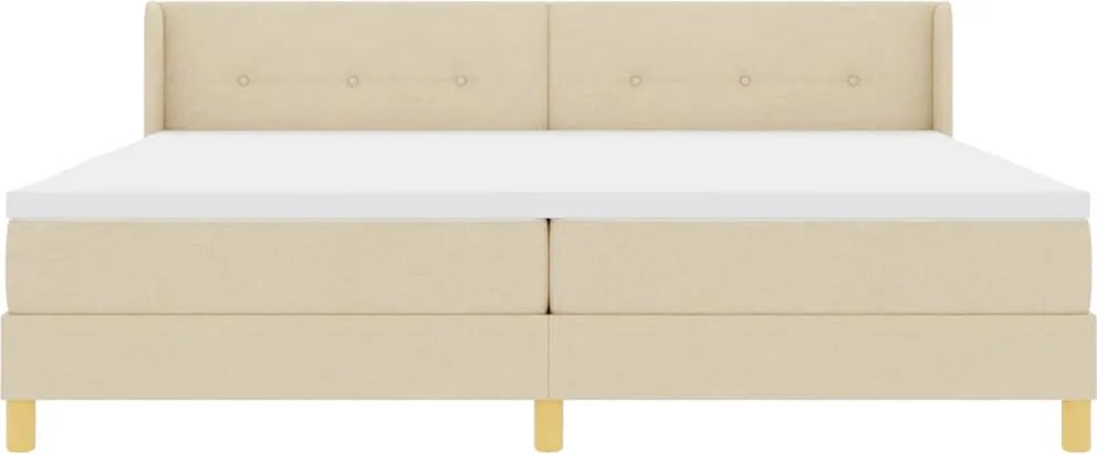 Postel s boxspringem s čelo Krémová 200 x 200 cm textil 3341319