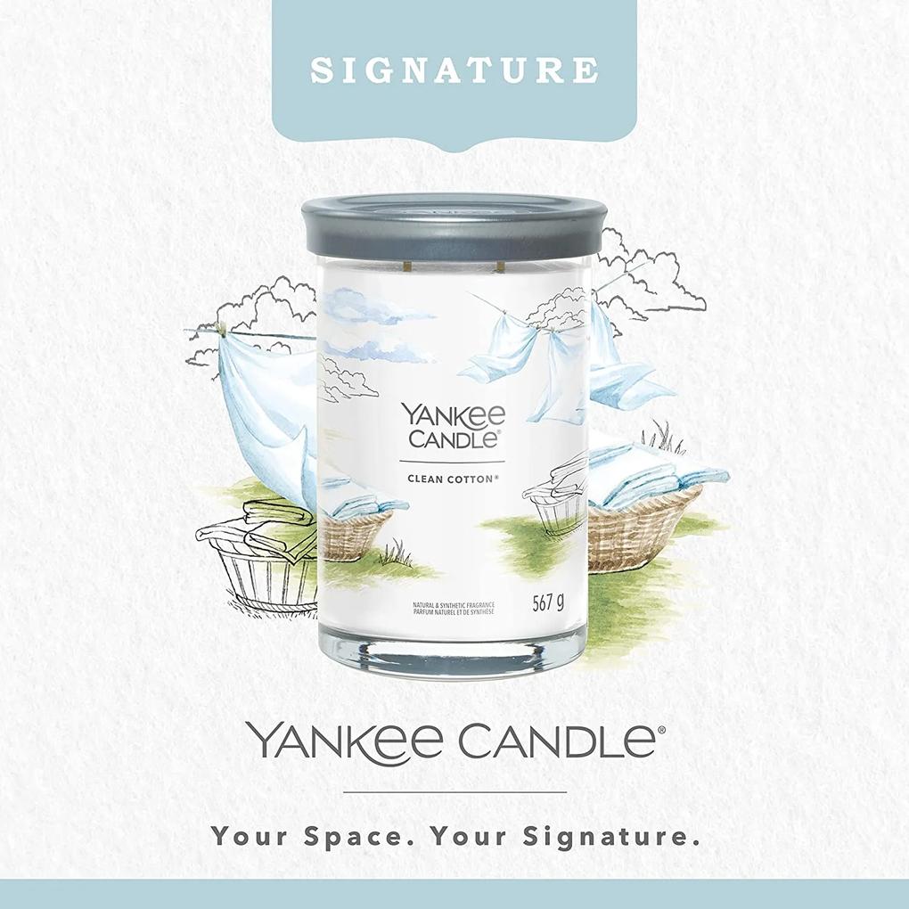 Yankee Candle vonná svíčka Signature Tumbler ve skle velká Clean Cotton  567 g