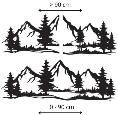 Dřevěný obraz na zeď mohutné hory a les | SENTOP PR0521