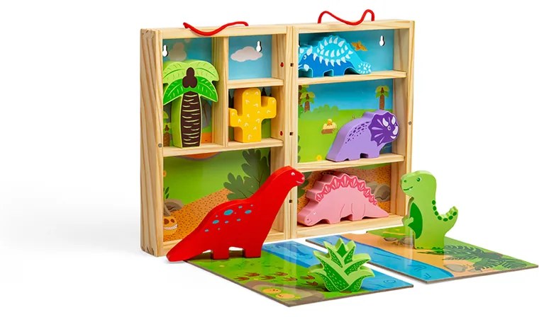 Bigjigs Toys Krabička na hraní - Dinosauři