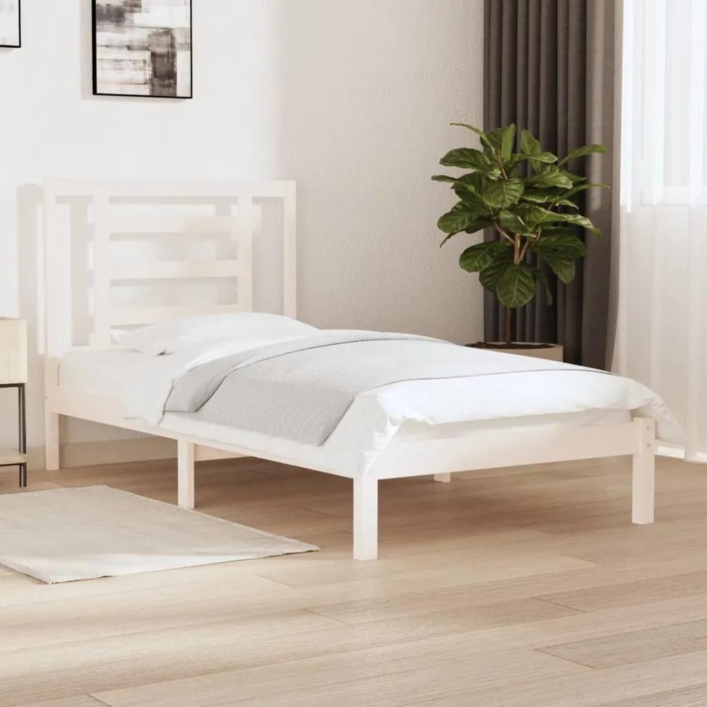 vidaXL Rám postele masivní borovice 100 x 200 cm [3104340] Barva: Bílá