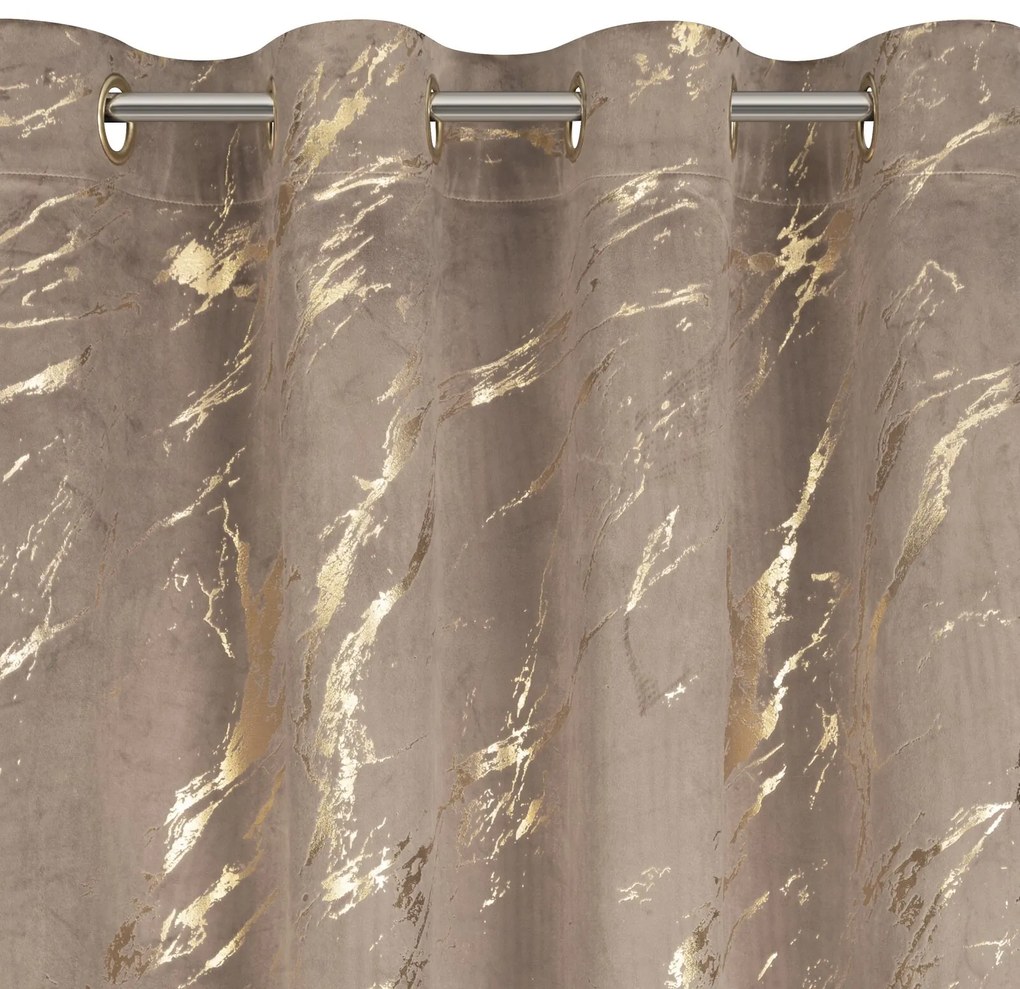 ZATEMŇOVACÍ ZÁVĚS NA KROUŽCÍCH MOLLY 140X250 CM HNĚDÁ