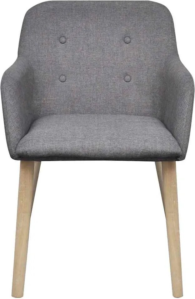 Jídelní židle 4 ks světle šedé textil a masivní dubové dřevo 270572