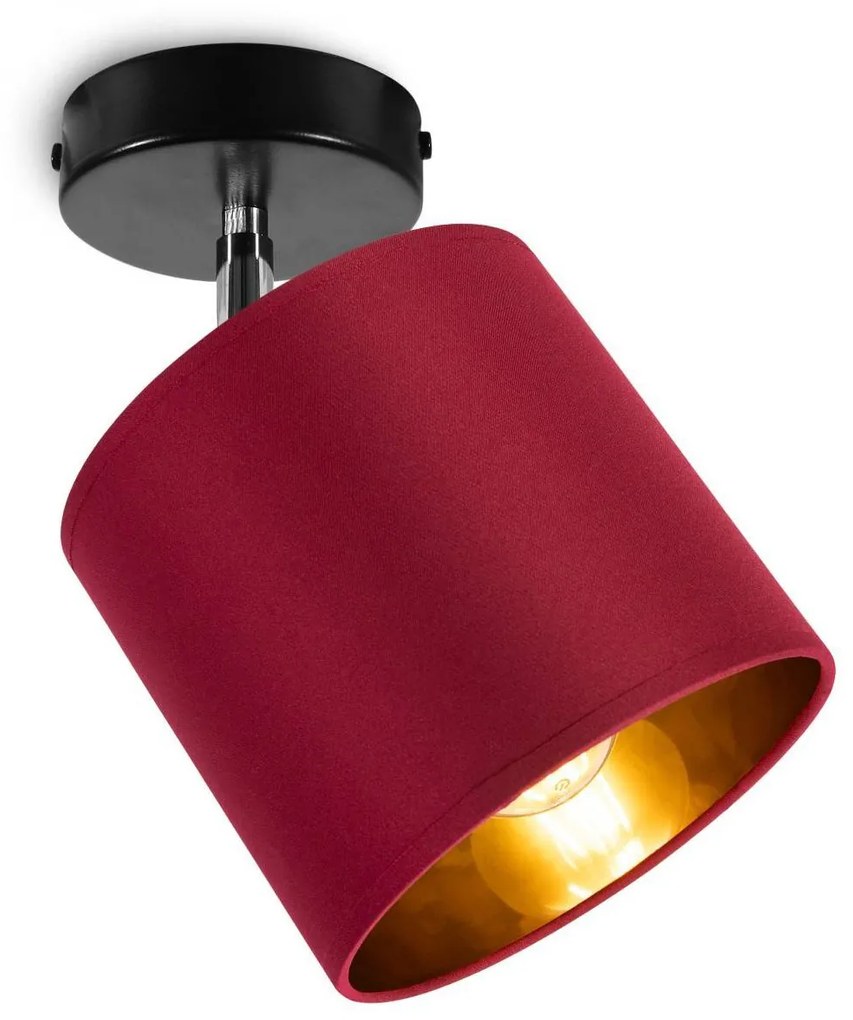 Stropní svítidlo GAMA, 1x červené textilní stínítko, (možnost polohování)