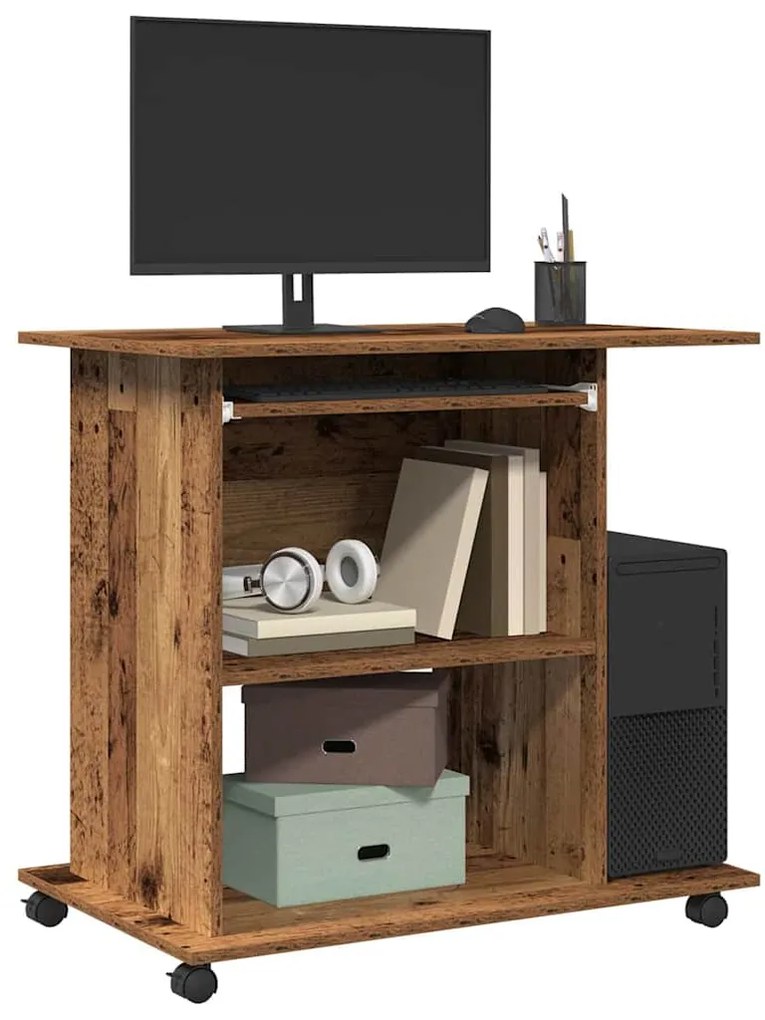 Počítačový stůl starého dřeva 80 x 50 x 75 cm dřevotříska