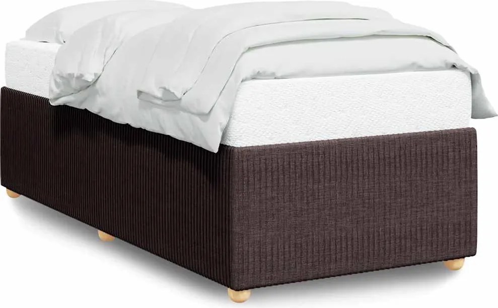 Rám postele bez matrace tmavě hnědý 90 x 200 cm textil 3284910