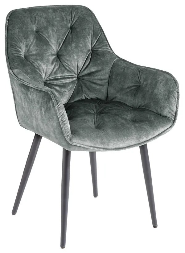 Designová židle Garold šedo-zelený samet