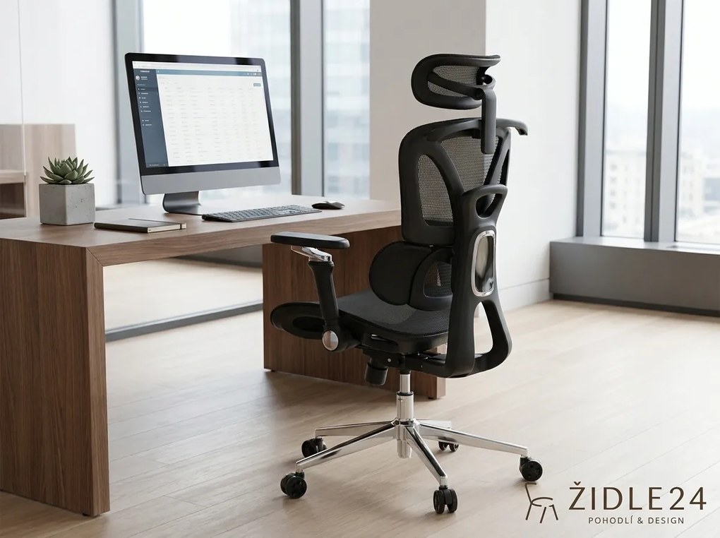 Ergonomická kancelářská židle EXECUTIVE - černá síťovina