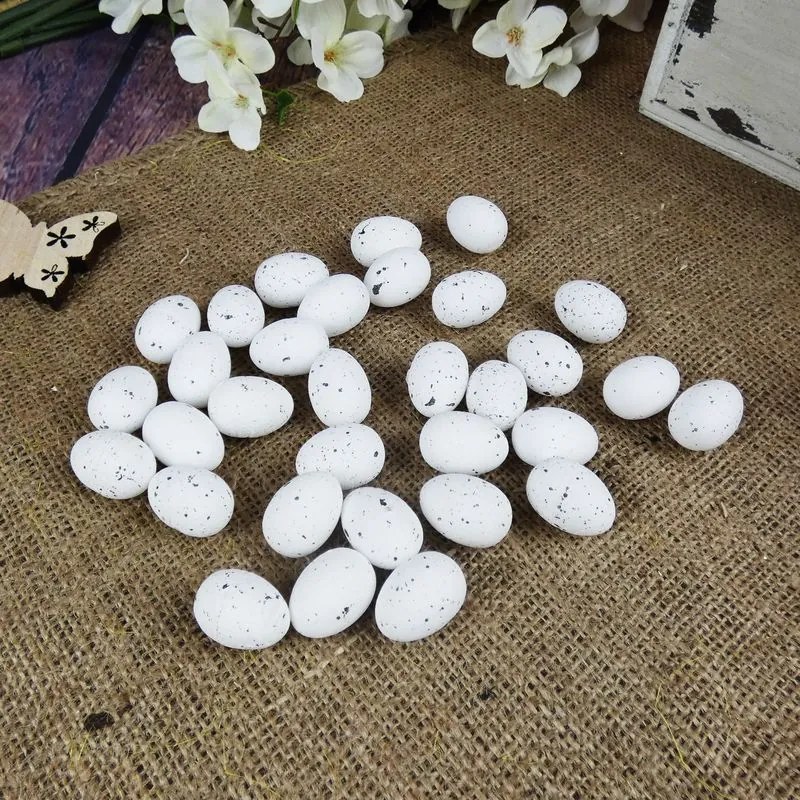 Dekorativní polystyrenová vajíčka BÍLÁ- 2,5 cm, 50 ks
