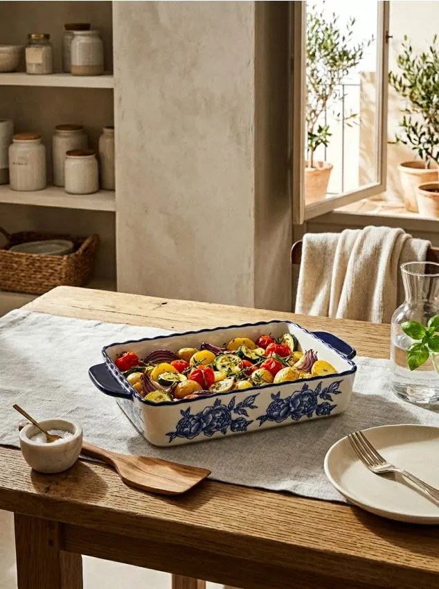 Sinsay - Porcelain baking dish with a floral motif - vícebarevná