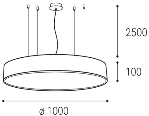 Led2 Závěsné LED svítidlo MONO P-Z ø 100 cm Barva: Bílá, Stmívání: Casambi TW