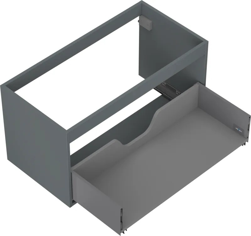 Mexen Box-A, závěsná skříňka 90 cm, 1 zásuvka, grafitová matná, 91AX0-0900-470-1-66