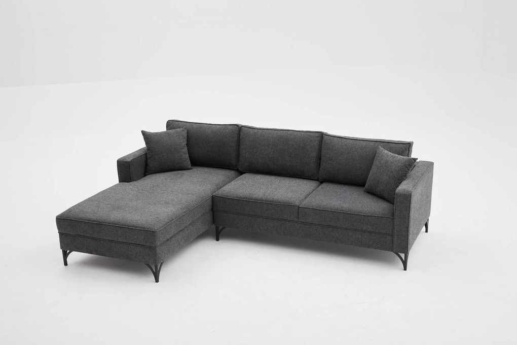 Hanah Home Rohová pohovka BERLIN antracitová levá 258 cm 825BLC2807